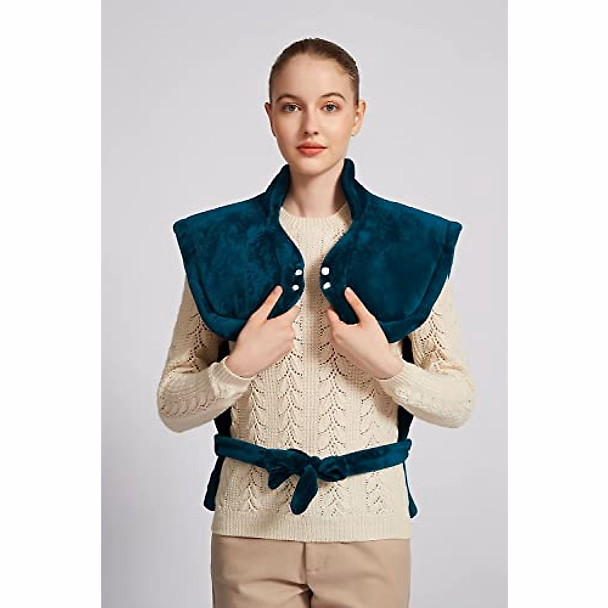 Ruqiji 26" x 35" Neck&Shoulder&Back Heating Pad with Fast-Heating Technology&10 Temperature Settings, Flannel Electric Heating Pad/Pain Relief for Back/Neck/Shoulders/Menstrual Pain/Cramp (Dark Teal)