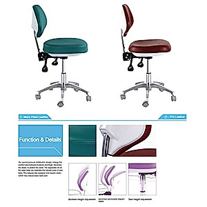 APHRODITE Dental Mobile Chair Doctor's Stool PU Leather Dentist Doctor Chair from Purple-Violet