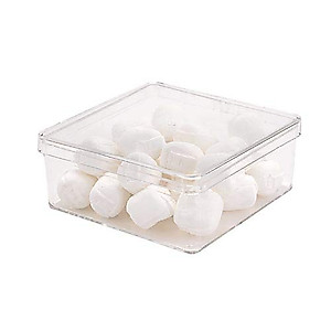 Pioneer Plastics 006C Clear Extra Small Square Plastic Container, 2.875" W x 2.875" D x 1.0625" H