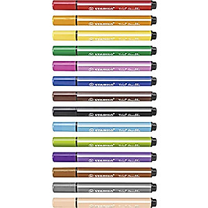 STABILO Trio Scribbi Triangular Felt Tip Pen - Assorted Colours (Pack of 14)