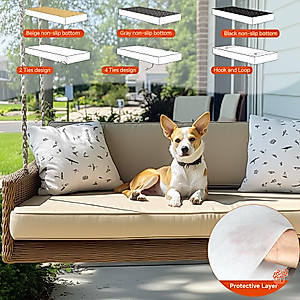 Focuprodu Custom Cushion Covers,Patio Bench Cushion Cover, Replaceable Bench Cushion/Chair Cushion Cover.80+ Colors to Choose from.Multi-Scene Applications. (Custom Size)
