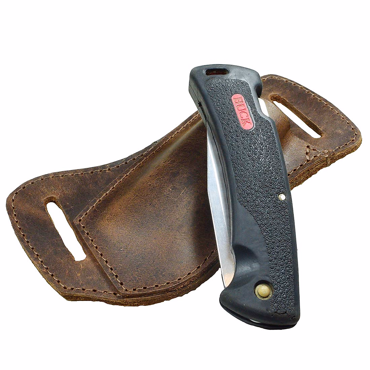 Hide & Drink, Horizontal Holster Compatible with Swiss Champ Victorinox Army Knife, Tool Case for Belt, Full Grain Leather, Handmade, Bourbon Brown