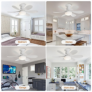 Bella Depot 42" Retractable Ceiling Fan with Lights and Remote with 3 Color Change, Timing Options, Silent Noiseless for Dining Room Bedroom Kitchen(Brushed Nickel, 42")