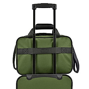 U.S. Traveler Rio Fabric Expandable Carry-on Luggage, Green, 2 Wheel