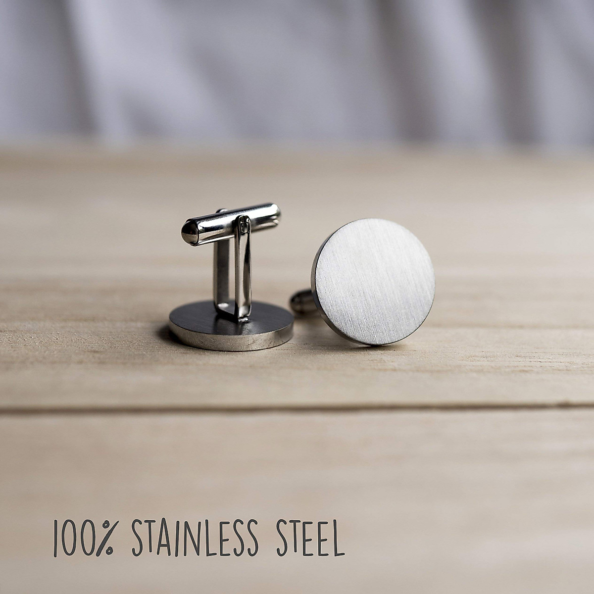 Mini Wim Custom Engraved Stainless Wedding Cuff Links, Free Engraving, Personalized Cufflinks for Groom, Jewelry Gift for Men, Father of the Bride Gift from Bride