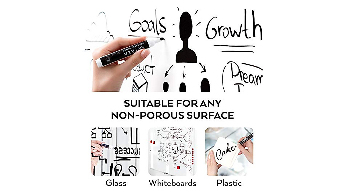 ARTEZA Black Dry Erase Markers - 52 Pack for Schools