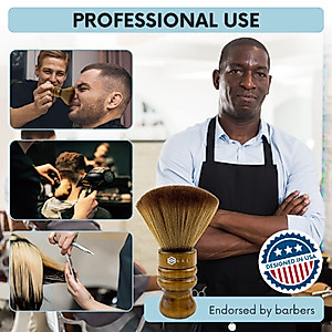 G. S. I. Professional Neck Hair Duster | Barber Brush | Barber Supplies | Professional Barber Accessories | Hair Styling Tools | Brown Hair Brush | Single Pack 14 x 4.5 cm