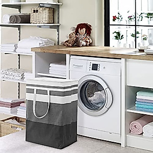 Firlar 2PCS Laundry Basket,15.7×11.5inch Folding Laundry Hamper,Dirty Clothes Organizer,Large Capacity Dirty Laundry Hamper,Laundry Hamper with Lid,Portable Dirty Clothes Basket for Clothes Storage