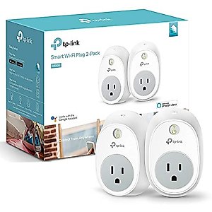 Kasa Smart (HS100 KIT) Plug by TP-Link, Smart Home Wi-Fi Outlet Works with Alexa, Echo, Google Home & IFTTT, No Hub Required, Remote Control, 15 Amp, UL Certified, 2-Pack ( Packaging May Vary )