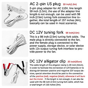 Mengnessly 28" Inch Ceiling Fan AC 110V/DC 12V Indoor Outdoor Gazebo Electric Fans for Tent with Remote Control Portable Hanging Plug in No Light White Bedroom Porch Quiet Small Room RV Garage Dorm