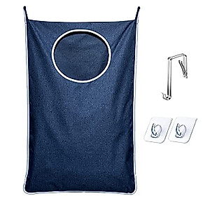 Hanging Laundry Hamper Bag, Hanging Door Hamper with 2 Strong Hooks for Dirty clothes Large Size 40X22 inch Hanging Laundry bag (1 Pack)