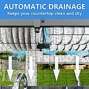 HEITICUP 2 Tier Dish Drying Rack, Adjustable & Space-Saving Over The Sink Dish Drying Rack(from 25.6" to 33.5") Multifunctional Black Stainless Steel Dish Drying Rack