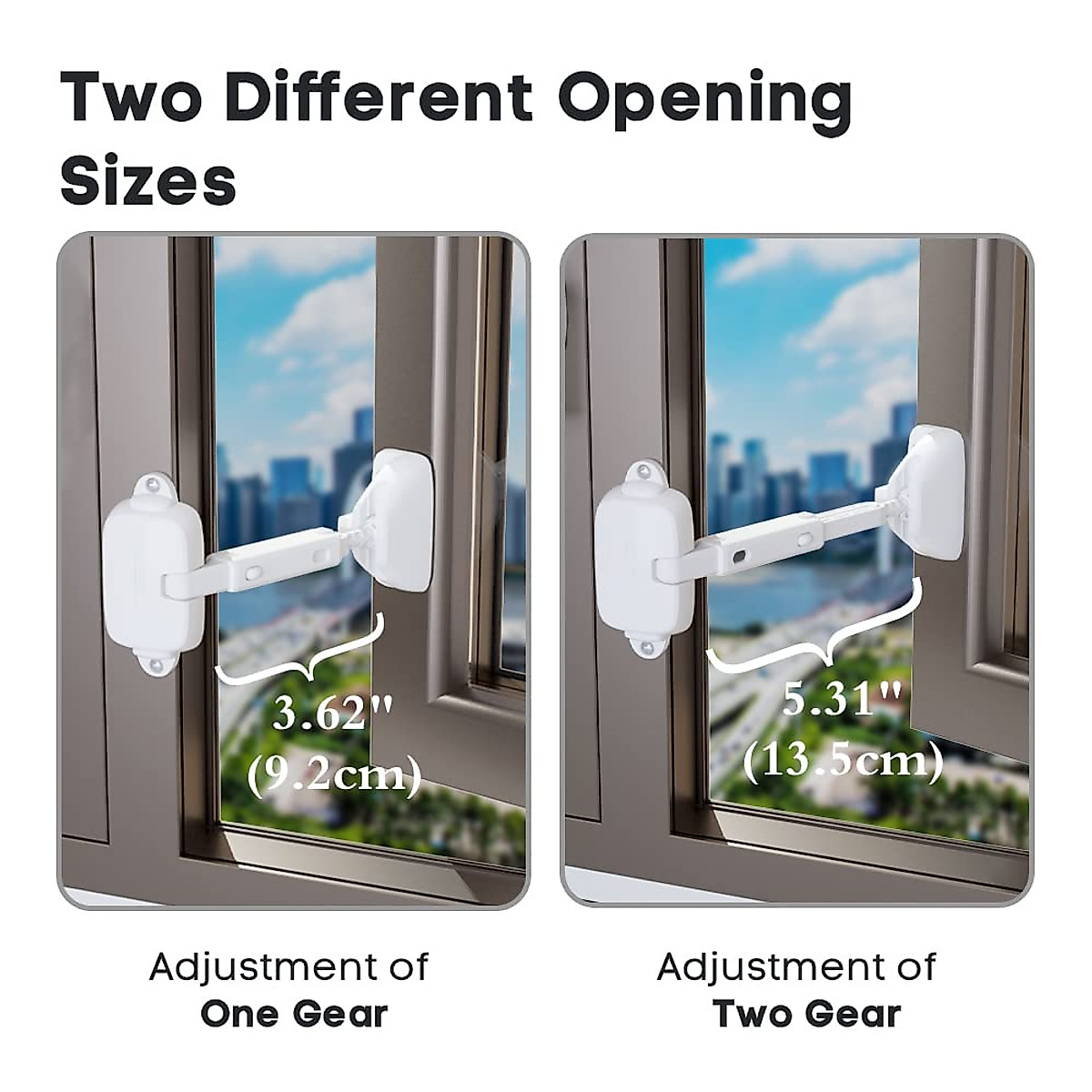 EUDEMON 1 Pack Childproof Window Restrictor for Aluminum, Wooden, Metal Window Frames, Baby Safety Window Lock, Window Safety Locks for Toddlers & Pets, Easy to Install (White)