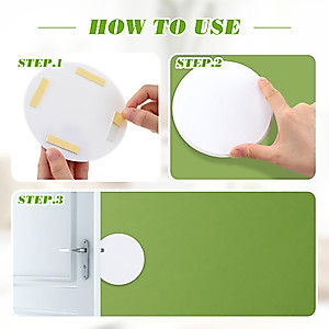 BBTO Door Stoppers Wall Protector 12 Pack 5 inch Door Knobs Protector White Round Wall Hole Cover Plastic Wall Self Adhesive Protector Avoiding Broken