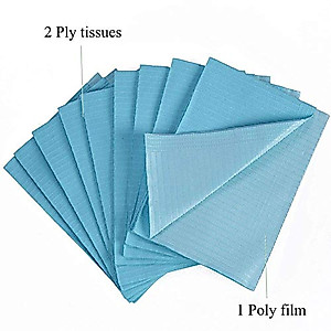 Disposable Dental Bibs Sheets Cloths, 125pcs 13 X 18 inches Tattoo Table Covers Clean Pad,Underpad Hygiene Personal Tattoo Bib Waterproof Tattoo Table loth Tattoo Supply Sheet  (blue)
