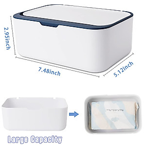 SherryJerryGarry 2 Pack Wipes Dispenser, Baby Diaper Wipes Case with Lids, Wipe Holder for Baby & Adult, Wipe Container with Sealing Design, Keeps Wipes Fresh Non-Slip, Easy Open/Close