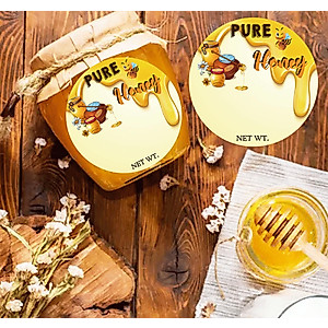 1.5 inch Honey Bottle Label Homemade Honey Net Weight Labels for Small Business Canning Jars and Lids 500pcs Per Roll