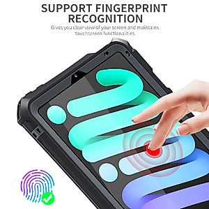 AICase iPad Mini 7 A17 Pro Case Water Proof 2024 iPad Mini 6 2021 (6th Generation) 8.3 Inch Waterproof, Dustproof, Shockproof Case Cover with 360 Full-Body Protection, with Lanyard and Kickstand