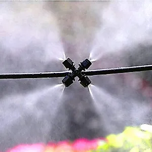 Koleso 10pcs/lot 6mm Black Equal Cross Misting Garden Home Drip Irrigation Spray System Kits Fittings