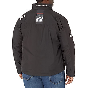 Helly Hansen Men's Crew Midlayer Fleece Lined Waterproof Windproof Rain Jacket, 990 Black, Large