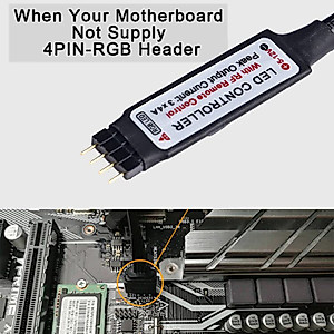 DS RGB Case Fans Controller Kit with 17Key Remote, Connect to DS RGB RAM Heatsink and DS PC RGB LED Strip (SATA Power Cable, O Series)