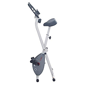 Sunny Health & Fitness Comfort XL Ultra Cushioned Seat Folding Exercise Bike with Device Holder, Gray - SF-B2989