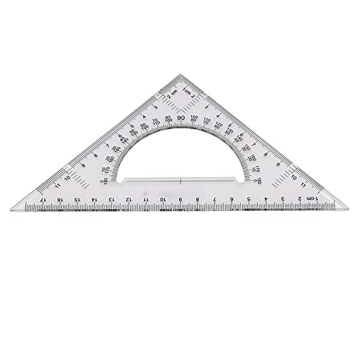 Pack of 2 Transparent Triangle Plastic Ruler Scale Set Square:30/60 Degree & 45/90 Degree Angle Acrylic Architectural Drawing Drafting Tool School Classroom Kids Triangular Rulers
