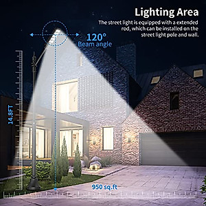 Viugreum 500W Solar Street Lights Outdoor with Motion Sensor, 900pcs LED, 6000K 50000LM IP65 Waterproof Solar Parking Lot Lights, Solar Powered Street Light for Barn, Yard, Street