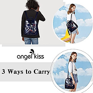 HuxFam Mini Backpack for Women Angelkiss Ladies Fashion PU Leather Backpack Purses Anti Theft Cute Bookbag Womans Small Back Packs