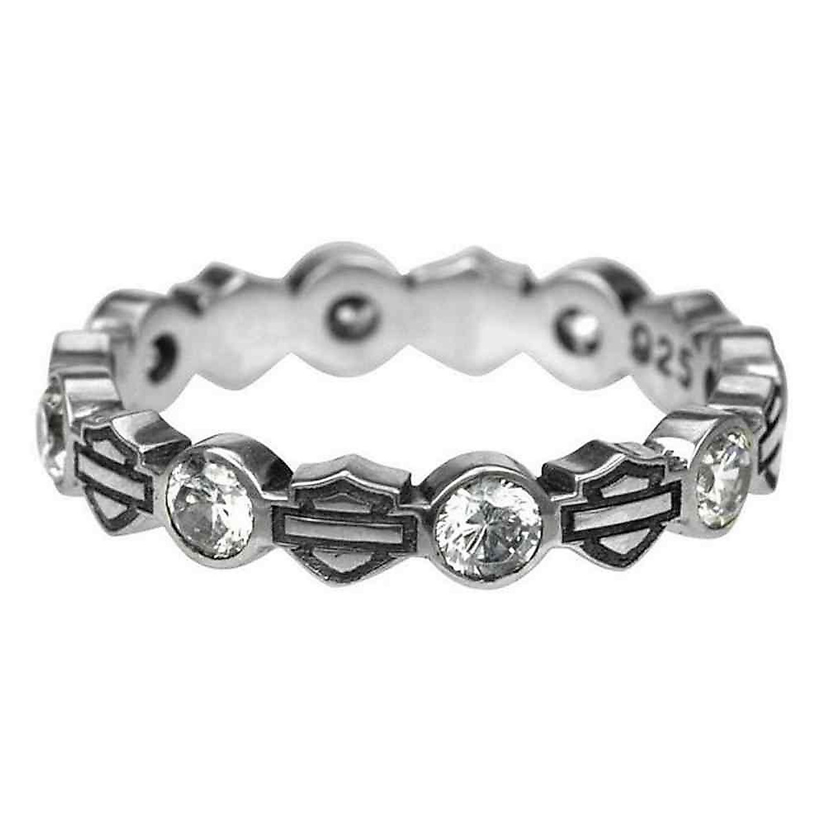 Harley-Davidson Women's Ring, Stacking Bar & Shield Rhinestone Ring HDR0170 (9)
