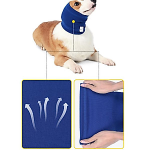 Pack x2 No Flap Ear Wraps for Dogs - Snoods for Dogs & Cats, Dog Ear Muffs Noise Protection, Dog Ear Covers for Grooming, Dog Ear Wrap for Anxiety Relief, Happy Dog Ear Hoodies