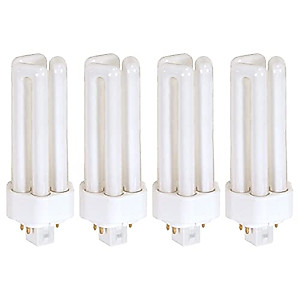 KOR (4 Pack) K20788 - PL26W/3U/4P/841 - Compact Fluorescent Plug-in - T4 - Triple Tube - 26 Watt - 4-Pin (GX24q-3) - 4,100 Kelvin (Cool White)