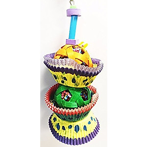 Bonka Bird Toys 1083 2CANE Cake Foraging Parrot cage Toys Cages Cockatiel Cages Small Quaker African Grey Finch