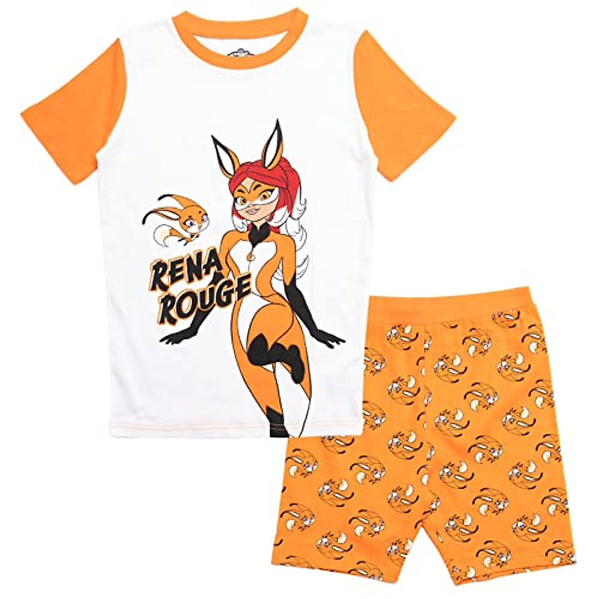 Miraculous Rena Rouge Big Girls Pajama Shirt & Shorts White/Orange 10-12