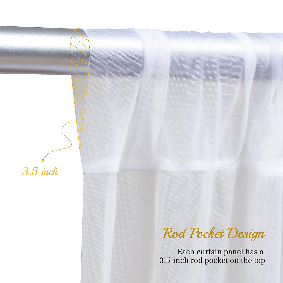 10x10ft White Tulle Backdrop Curtain with Lights String for Parites, Sheer Backdrop Curtains for Wedding Baby Shower Birthday Party Photo Shoot Decorations