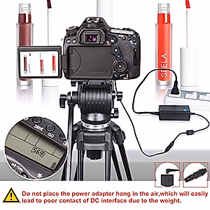 Kimaru ACK-E18 DR-E18 DC Coupler LP-E17 Dummy Battery AC Power Adapter Kit for Canon EOS Rebel SL2 SL3 T6i T6S T7i T8i 200D 200D II 250D 750D 760D 800D 77D 8000D Kiss X8i X9i X10 Cameras.