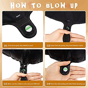 6 PCS Walking Chicken Balloons, Aluminum Foil Chicken Party Decorations White and Black Chicken Walking Balloons for Birthday Baby Shower Farm Animal Theme Party