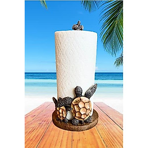 Sea Turtle Love Decorative Paper Towel Holder - Nautical Ocean Beach Coastal Decor - Turtle Hugs