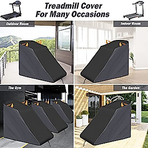Autolion Treadmill Cover Non-Folding Treadmill Cover Dustproof and Waterproof Cover Oxford Cloth Waterproof Sunscreen Cover(Black&Grey)