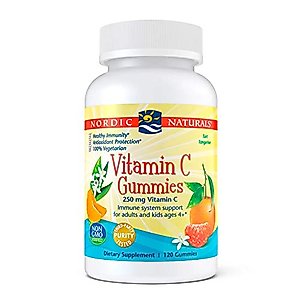 Nordic Naturals Vitamin C Gummies, Tart Tangerine - 120 Gummies - 250 mg Vitamin C - Immune Support, Antioxidant Protection, Child Growth & Development - Non-GMO, Vegan - 60 Servings