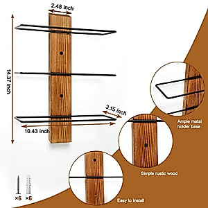 Feemiyo Wine Rack Wall Mounted,Wall Wine Rack for 9 Wine Bottles,Pine Wood Wine Racks for Wall,Wine Holder Wall-Mounted Wine Bottle Racks for Kitchen,Dining Room,Bar