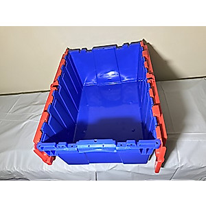 Plastic Storage Bin with Attached flip top lids 22" x 15" x 9" deep.