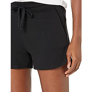 Amazon Essentials Women's French Terry Fleece Short, Black, X-Large
