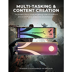 SABRENT Rocket 4 Plus-G 1TB Advanced Gaming M.2 PCIe NVMe SSD, up to 7GBps (SB-RKTG-1TB)