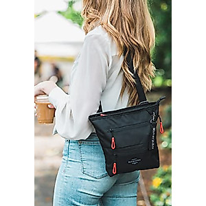 Sherpani Sadie, Nylon Crossbody Bag, Lightweight Shoulder Bag, Cross Body Purse, Crossbody Bags for Women, RFID Protection (Raven)