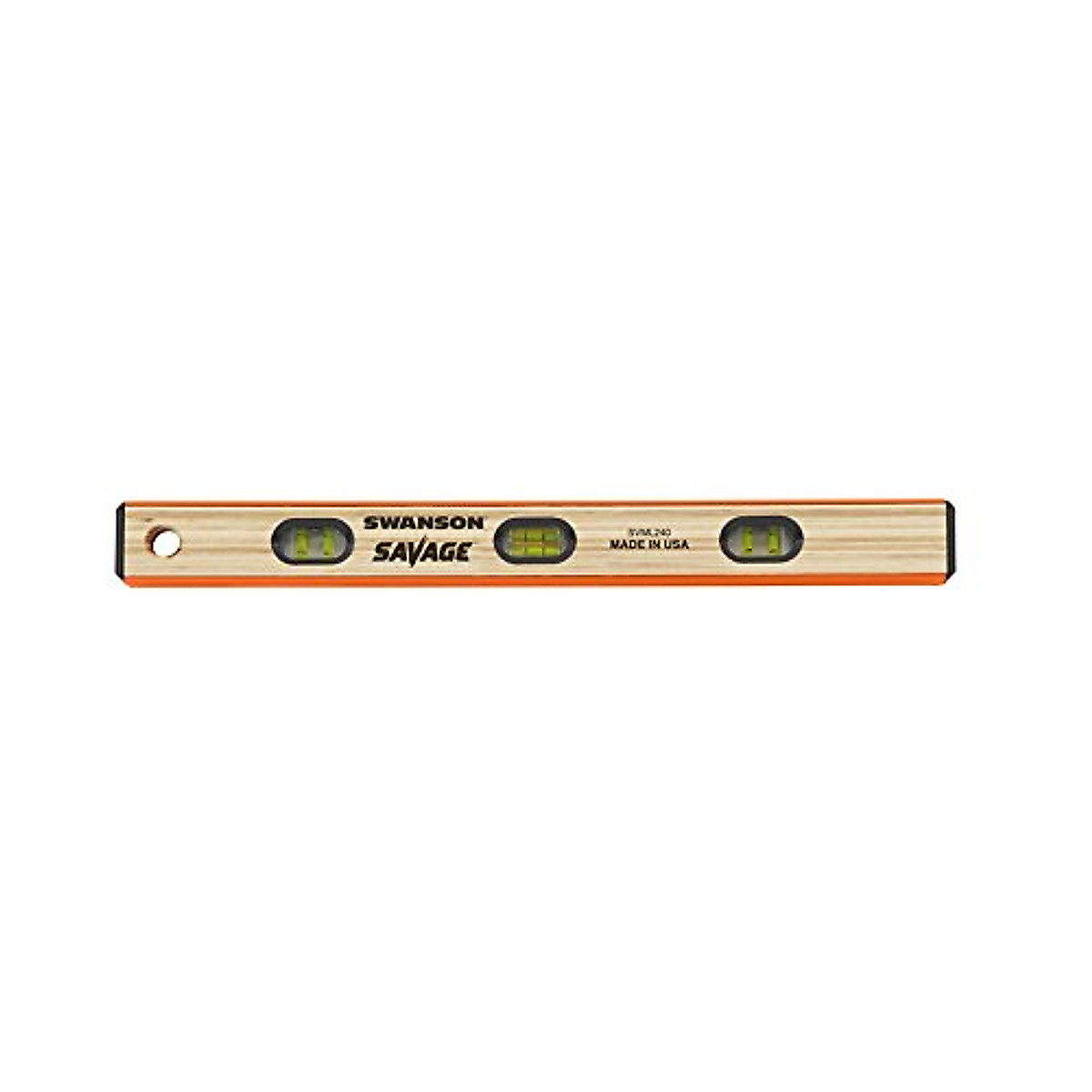Swanson Tool Co SVML240 24 inch Savage Laminated Wood Masonry I-Beam Level with 3 Bubble Vials for 0°/90°/45° Measurements