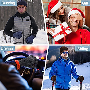 JaGely 6 Pcs Beanie Acrylic Warm Knit Hat Thick Soft Winter Hat Lined Beanie for Women Thermal Hat for Men Snow Retro Stocking Hats for Adult Ski Hike Outdoor Indoor