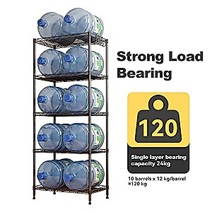 SsngygHme 5 Tier Storage Shelf Wire Shelving Unit Storage Rack Metal for Kitchen Organization, with Leveling Feet, Black (5 Tier)