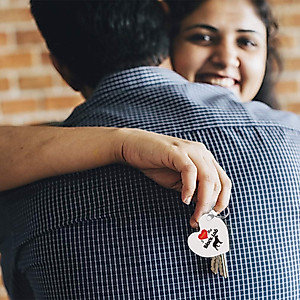 Custom Valentines I Love My Black Lab Adult Metal Double-sided Heart Key Chain