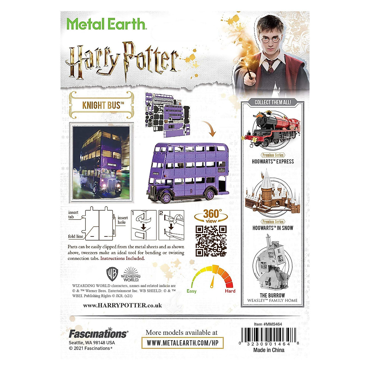 Metal Earth Harry Potter Knight Bus 3D Metal Model Kit Fascinations